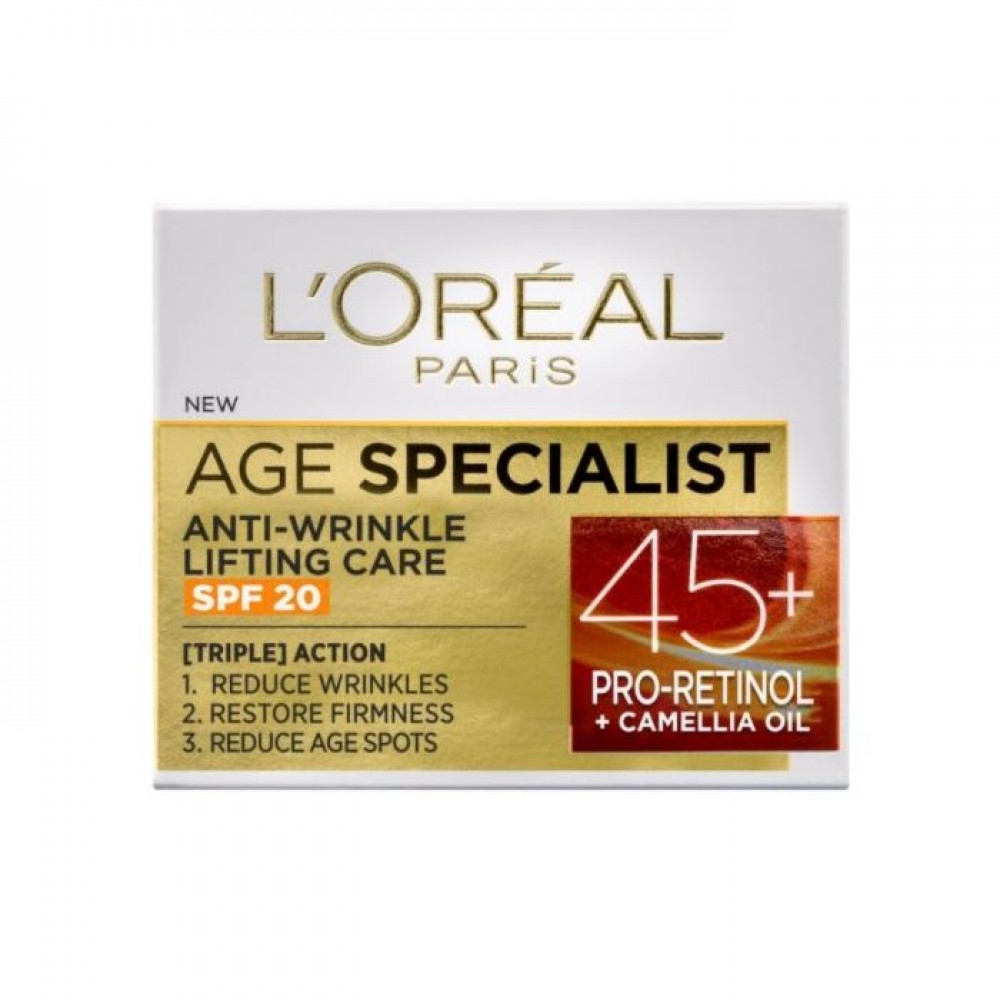 Loreal Age Specialist Spf20 45 хидратиращ крем за лице против бръчки с лифтинг ефект за всеки